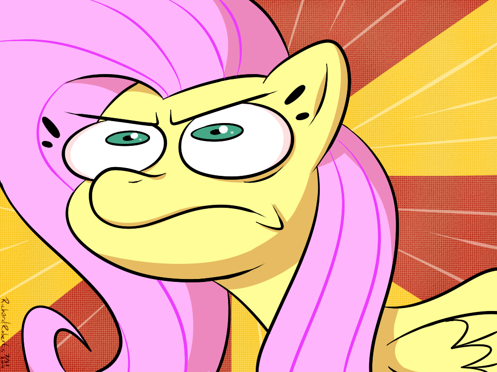 #688082 - safe, artist:jullamox, fluttershy, angry, female, reaction ...