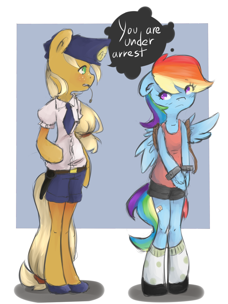 #696684 - safe, artist:skune, applejack, rainbow dash, pony, semi ...