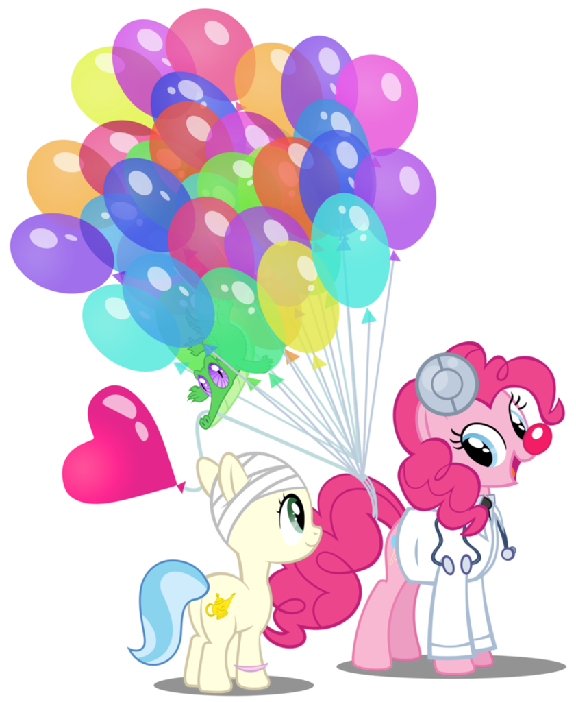 #697971 - safe, artist:pixelkitties, gummy, pinkie pie, g4, balloon ...
