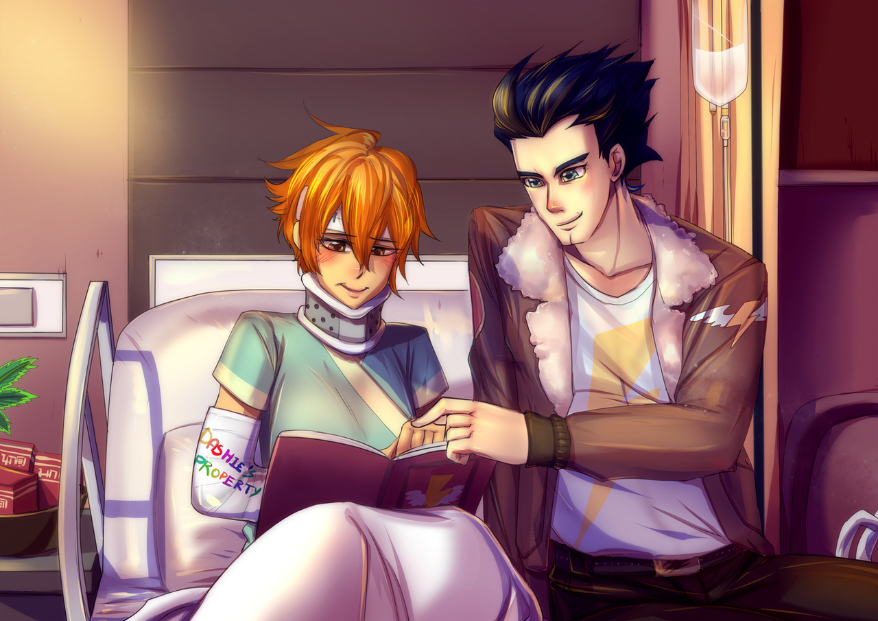 #700428 - safe, artist:bakki, soarin', spitfire, human, g4, blushing ...