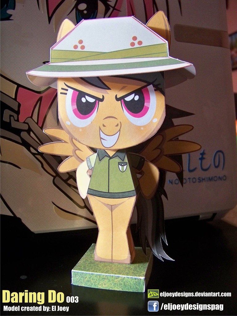 #703524 - safe, artist:eljoeydesigns, daring do, blushing, papercraft ...