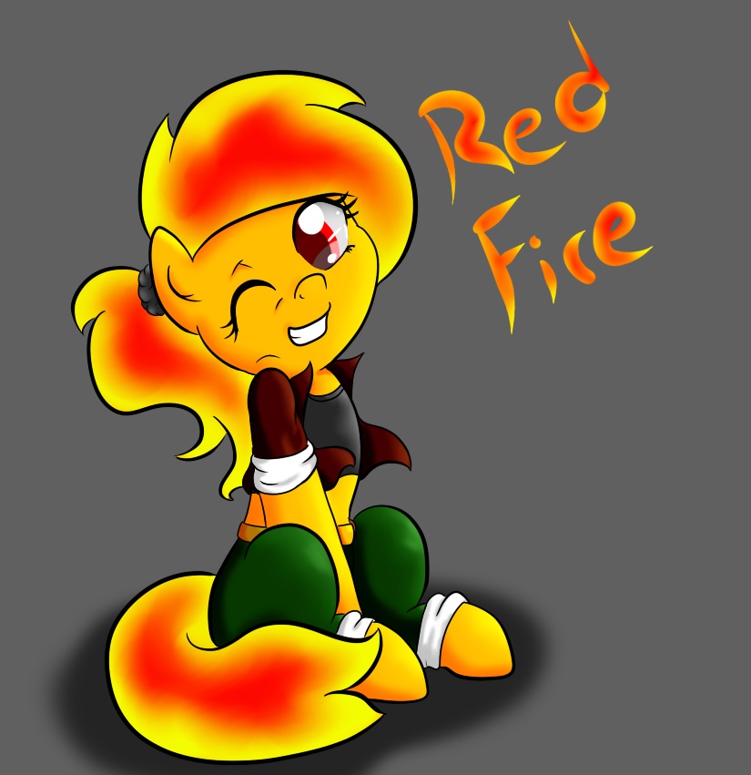#705093 - safe, artist:alazak, oc, oc only, oc:red fire, chibi - Derpibooru