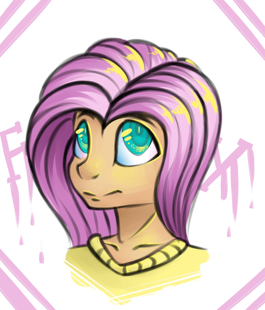 #705374 - safe, artist:ellipsissyas, fluttershy, human, absurd ...