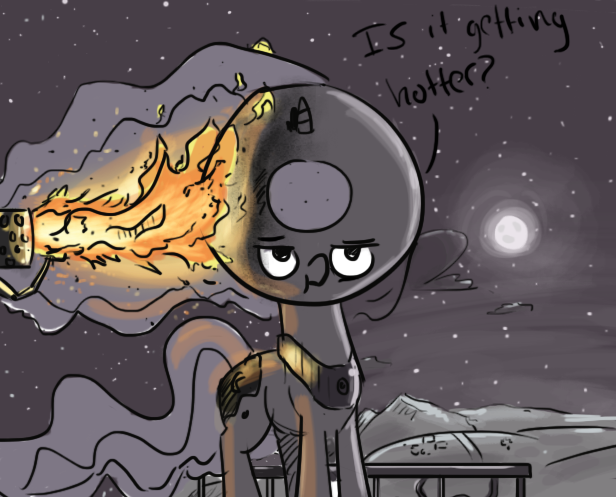 #708892 - safe, princess luna, pony, :t, bagelheads, burning, female ...