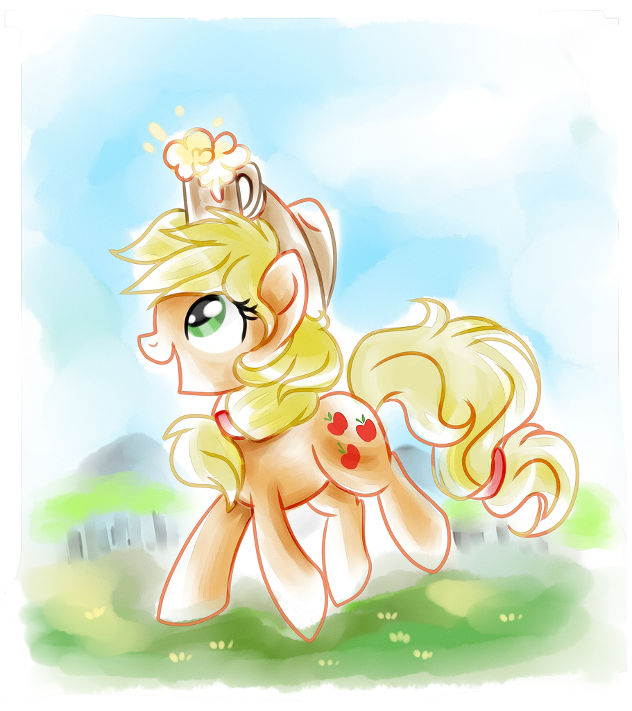 #710412 - safe, artist:xwhitedreamsx, applejack, g4, cider, female ...