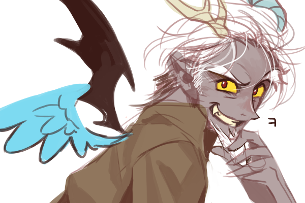 #711331 - safe, artist:bartolomeus_, discord, human, g4, horn, horned ...