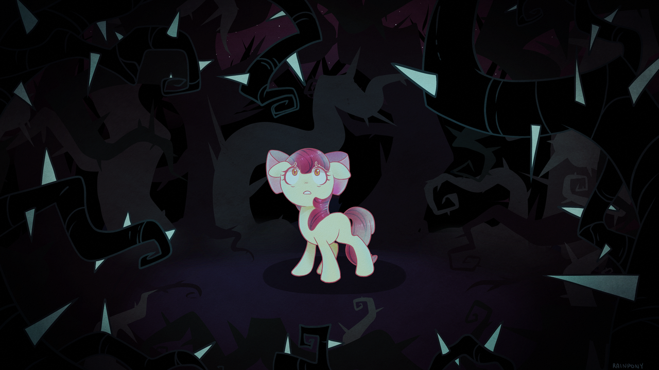 #691122 - safe, artist:hawthornss, apple bloom, black vine, dark ...