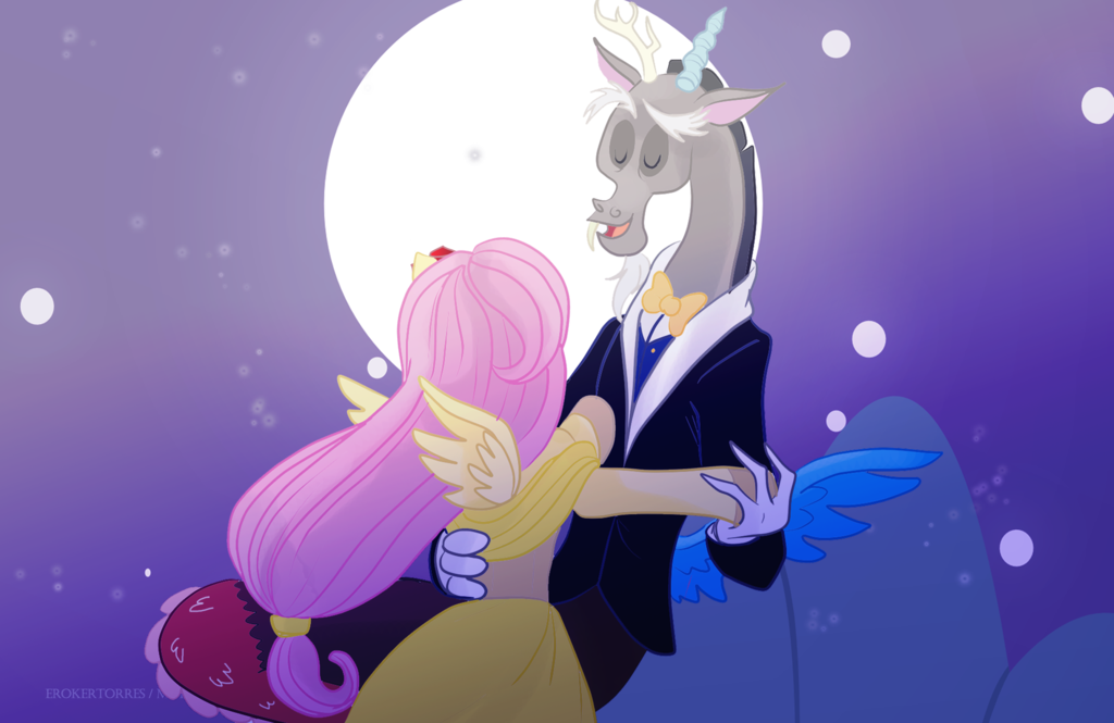 #692002 - safe, artist:morgwaine, discord, fluttershy, anthro, fanfic ...
