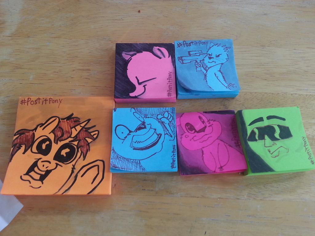 #693423 - safe, artist:postitpony, oc, oc only, sticky note ...