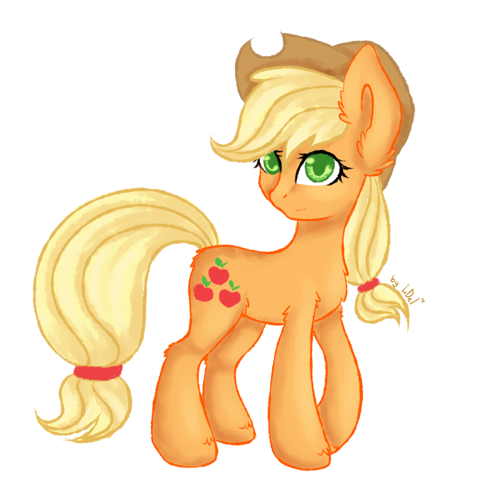 #694782 - safe, artist:lightdelpony, applejack, g4, chest fluff, ear ...