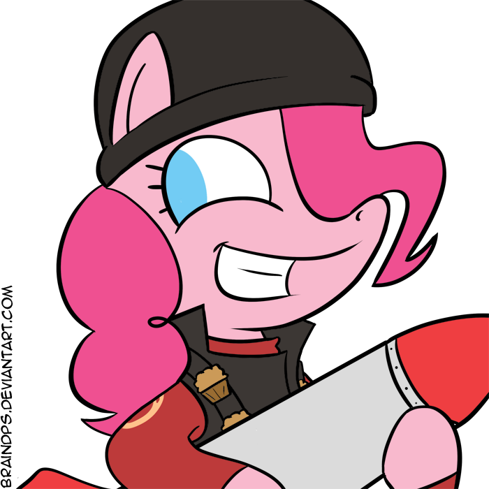 #720707 - safe, artist:braindps, pinkie pie, g4, demoman, demoman (tf2 ...