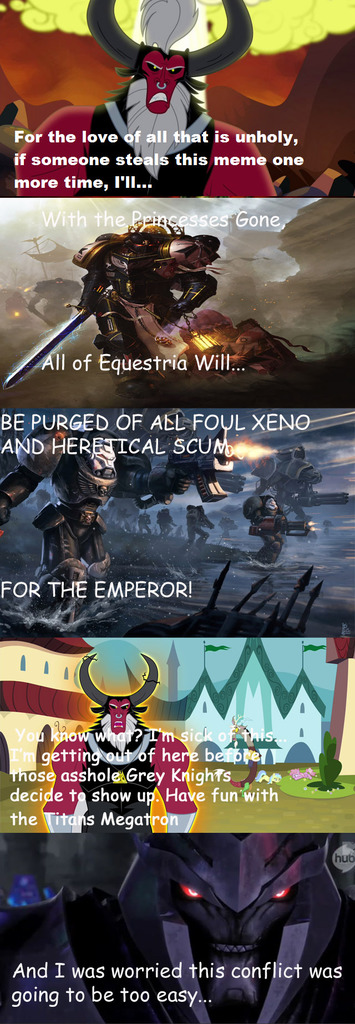 #726497 - semi-grimdark, lord tirek, titan, g4, black templars, comic, comic sans, everyone ...