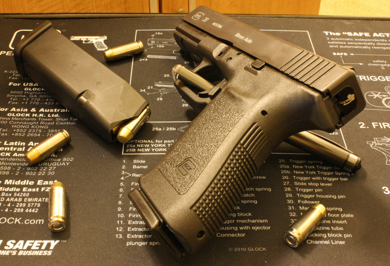 #726957 - safe, rainbow dash, g4, 10mm pistol, barely pony related ...