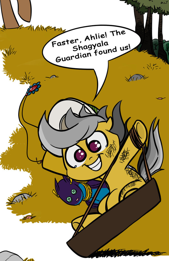 #727101 - safe, artist:bunnimation, ahuizotl, daring do, g4, calvin and ...