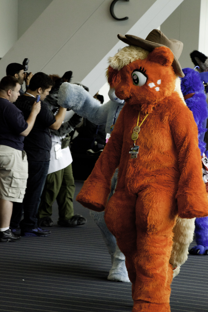 #728318 - safe, applejack, human, g4, cosplay, fursuit, irl, irl human ...