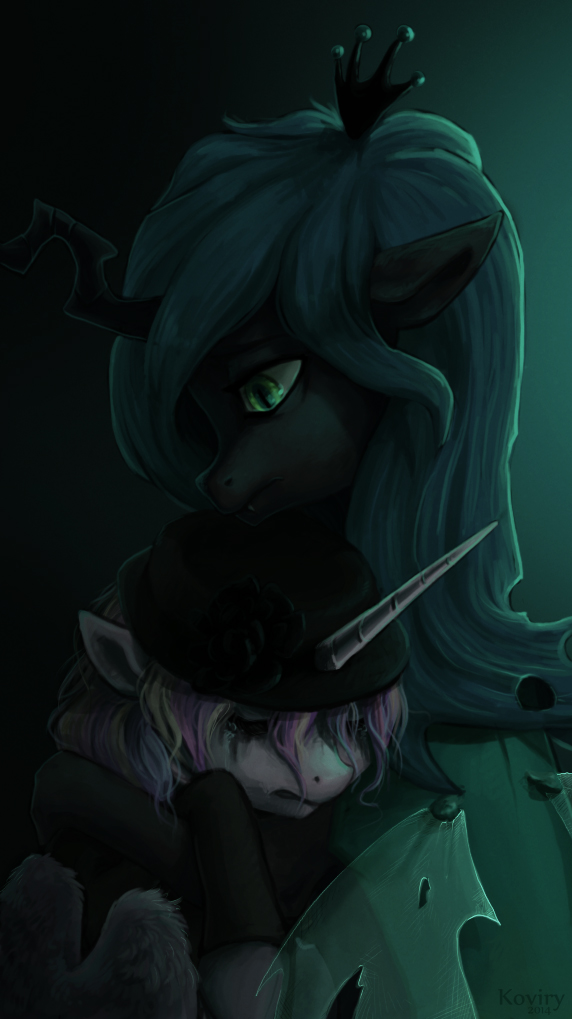 #729877 - semi-grimdark, artist:koviry, princess cadance, queen ...