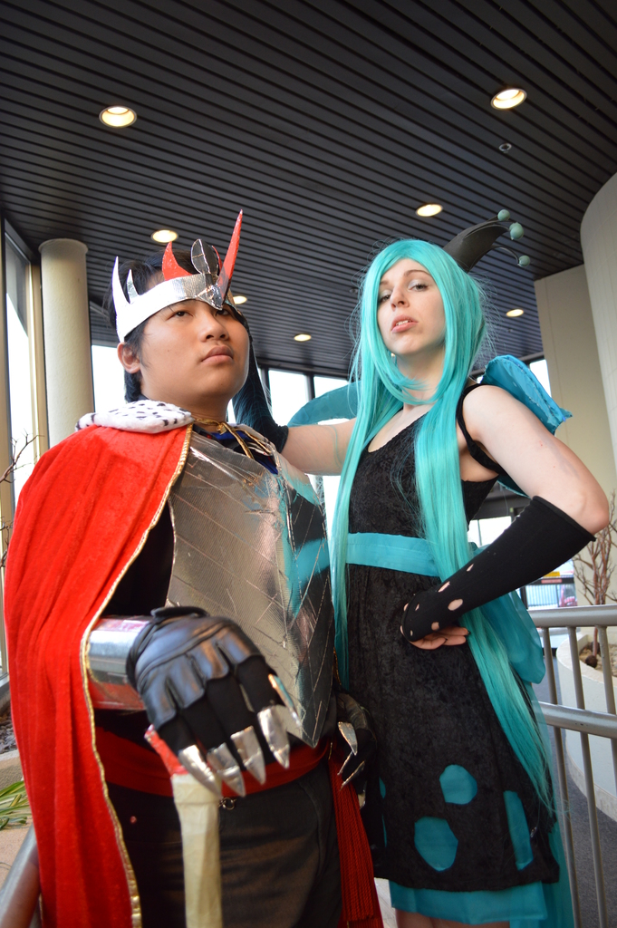 #717424 - safe, artist:shelle-chii, king sombra, queen chrysalis, human ...