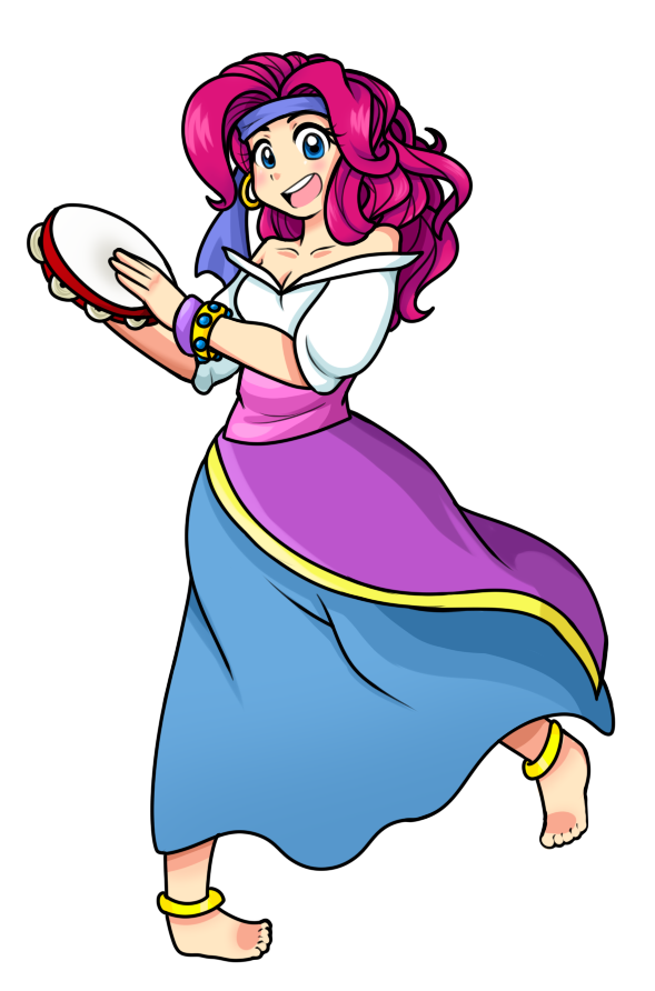 #717457 - safe, artist:alphastars, pinkie pie, human, g4, anklet, barefoot, feet, female, gypsy ...