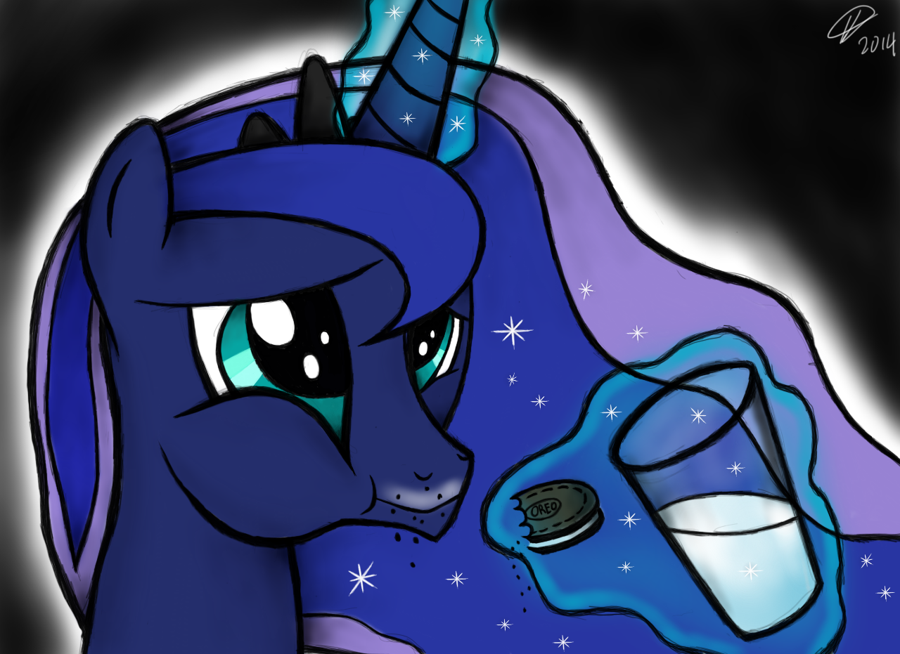 #718037 - safe, artist:raindashdragon, princess luna, g4, crumbs ...