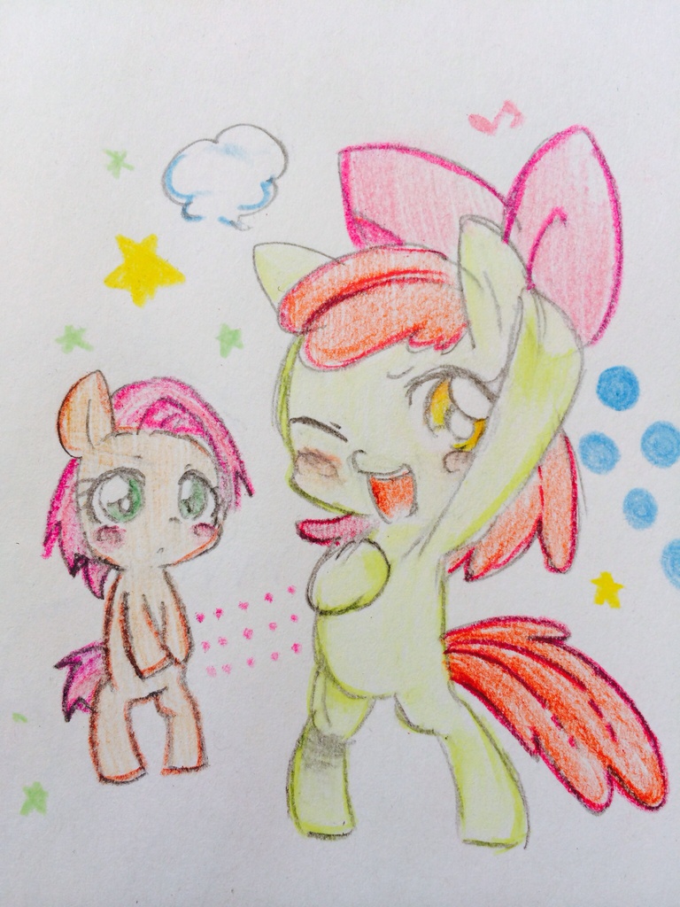 718551 Safe Artist B6 Apple Bloom Babs Seed Pony Bipedal Pixiv