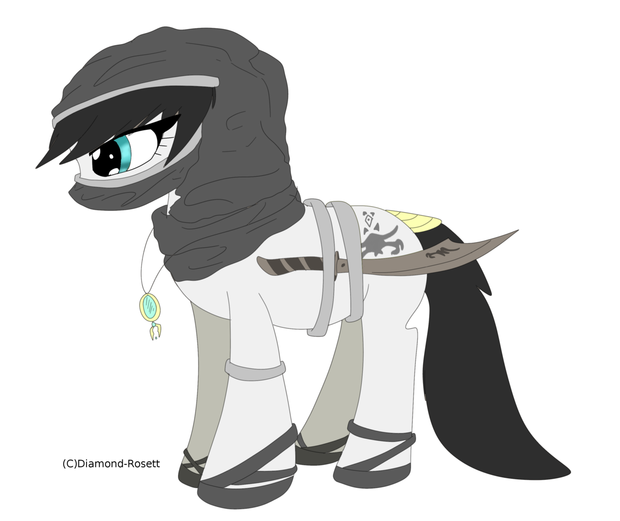 #718929 - safe, artist:diamond-rosett, oc, oc only, high res, solo, sword - Derpibooru