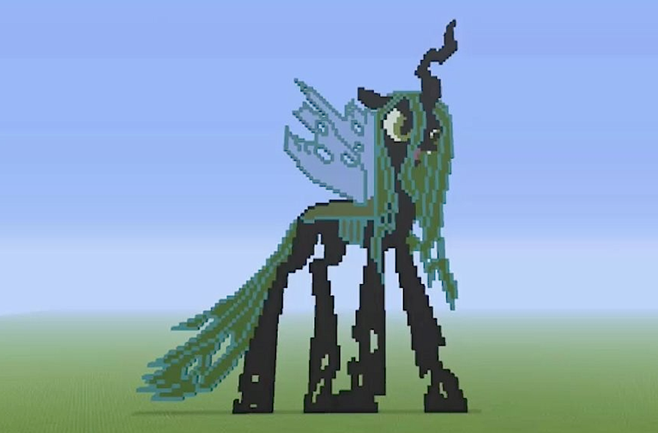#807963 - safe, queen chrysalis, minecraft, minecraft pixel art, pixel ...