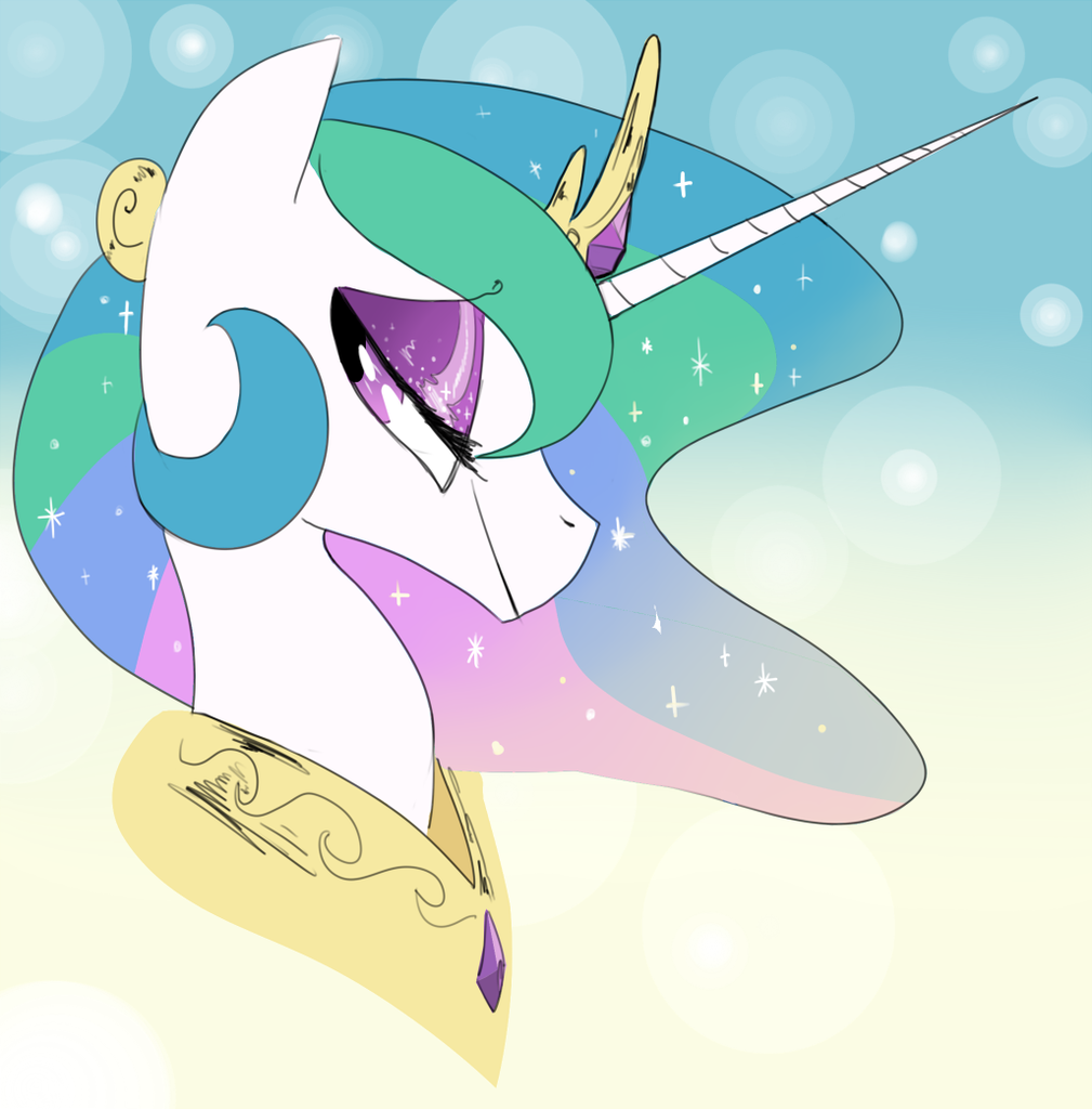 #809632 - safe, artist:tess, princess celestia, female, portrait ...