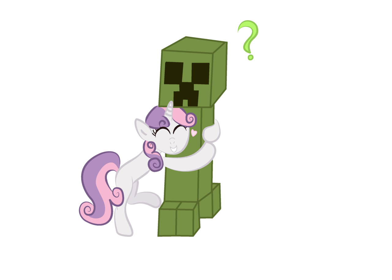 #800791 - safe, artist:forestheart74, sweetie belle, creeper, duo, hug ...