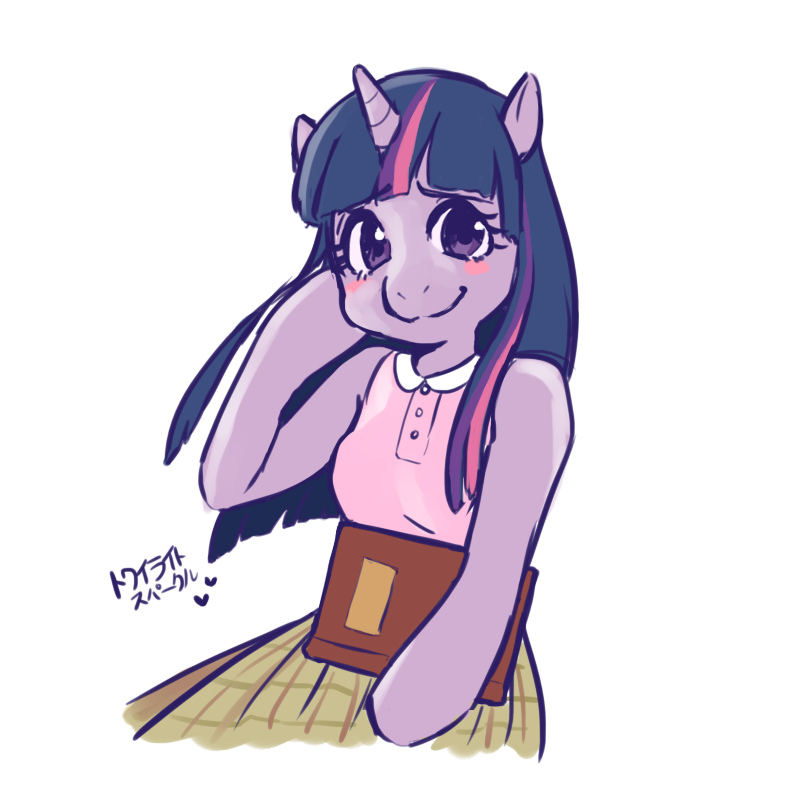 #801277 - safe, artist:onikama, twilight sparkle, anthro, arm hooves ...