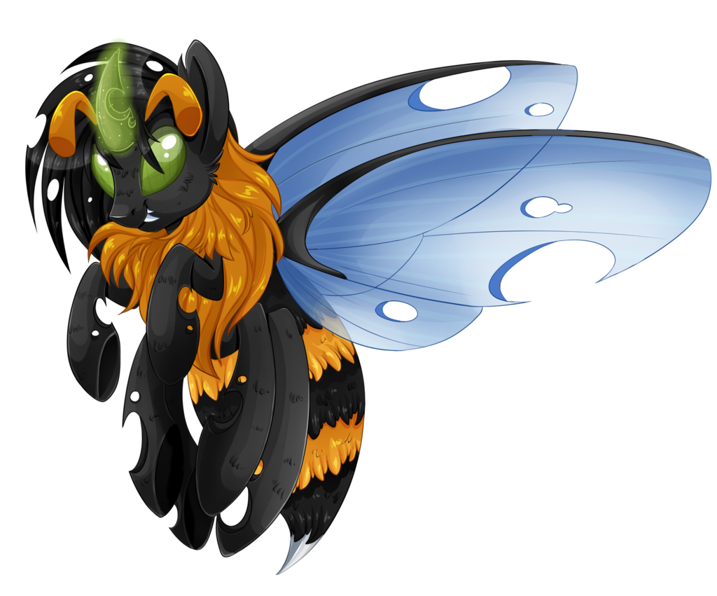 #801860 - safe, artist:blackfreya, oc, oc only, bee, beeling, bug pony ...