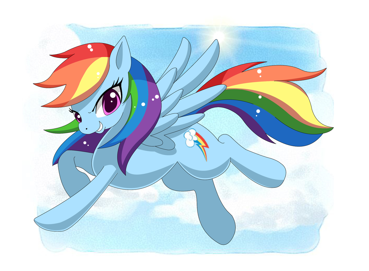 #802582 - safe, artist:shiragariria, rainbow dash, backwards cutie mark ...