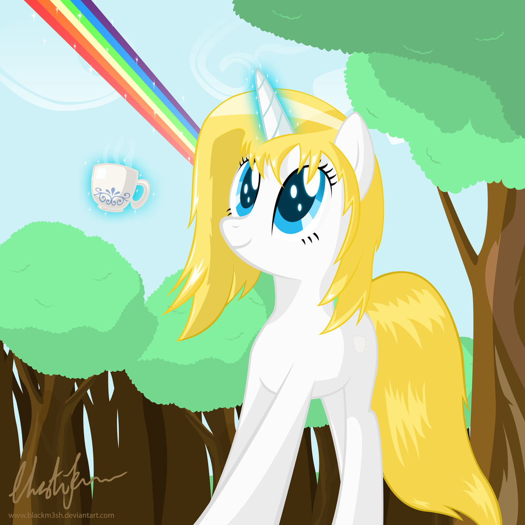 #992448 - safe, artist:blackm3sh, oc, oc only, oc:teacup shine, magic ...