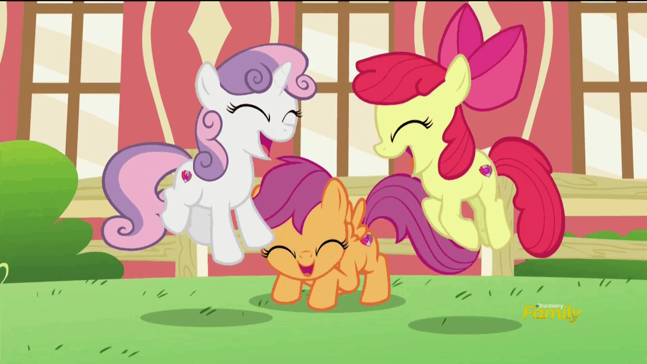 #998975 - safe, screencap, apple bloom, scootaloo, sweetie belle, earth ...