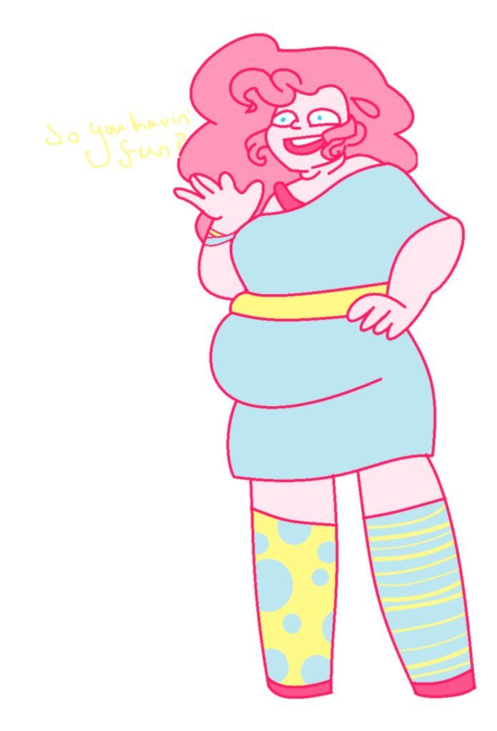 #1002456 - safe, artist:poisontaffy, pinkie pie, human, fat, female ...