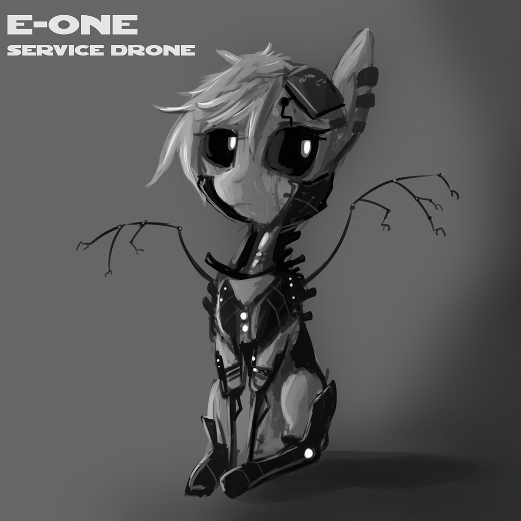 #1003689 - safe, artist:tjpones, oc, oc only, oc:e-one, cyborg, pony ...