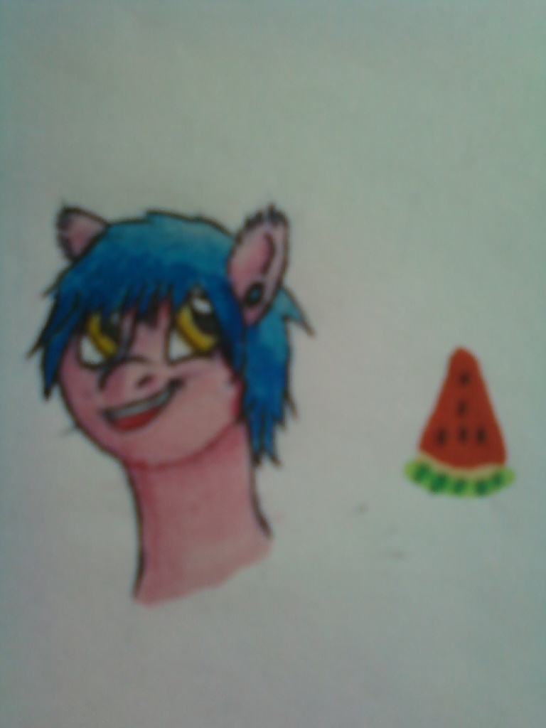 #1007685 - safe, artist:floofpon, oc, oc only, oc:melon muncher, solo ...