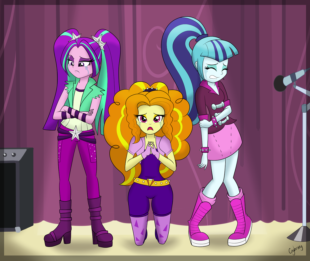 #1011359 - safe, artist:thebrokencog, adagio dazzle, aria blaze, sonata ...