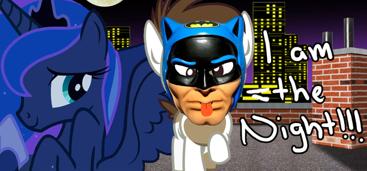 #995112 - safe, pipsqueak, princess luna, g4, batman, clothes, cosplay ...