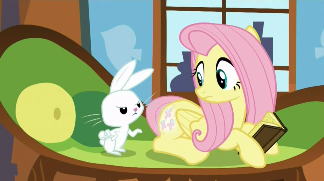 1024691 Safe Screencap Angel Bunny Fluttershy The Hooffields And Mccolts Book Glowing