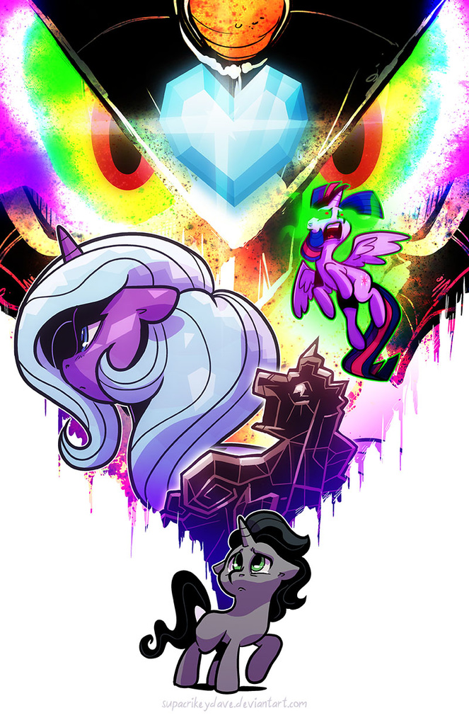 #1025287 - safe, artist:crikeydave, idw, king sombra, princess amore ...