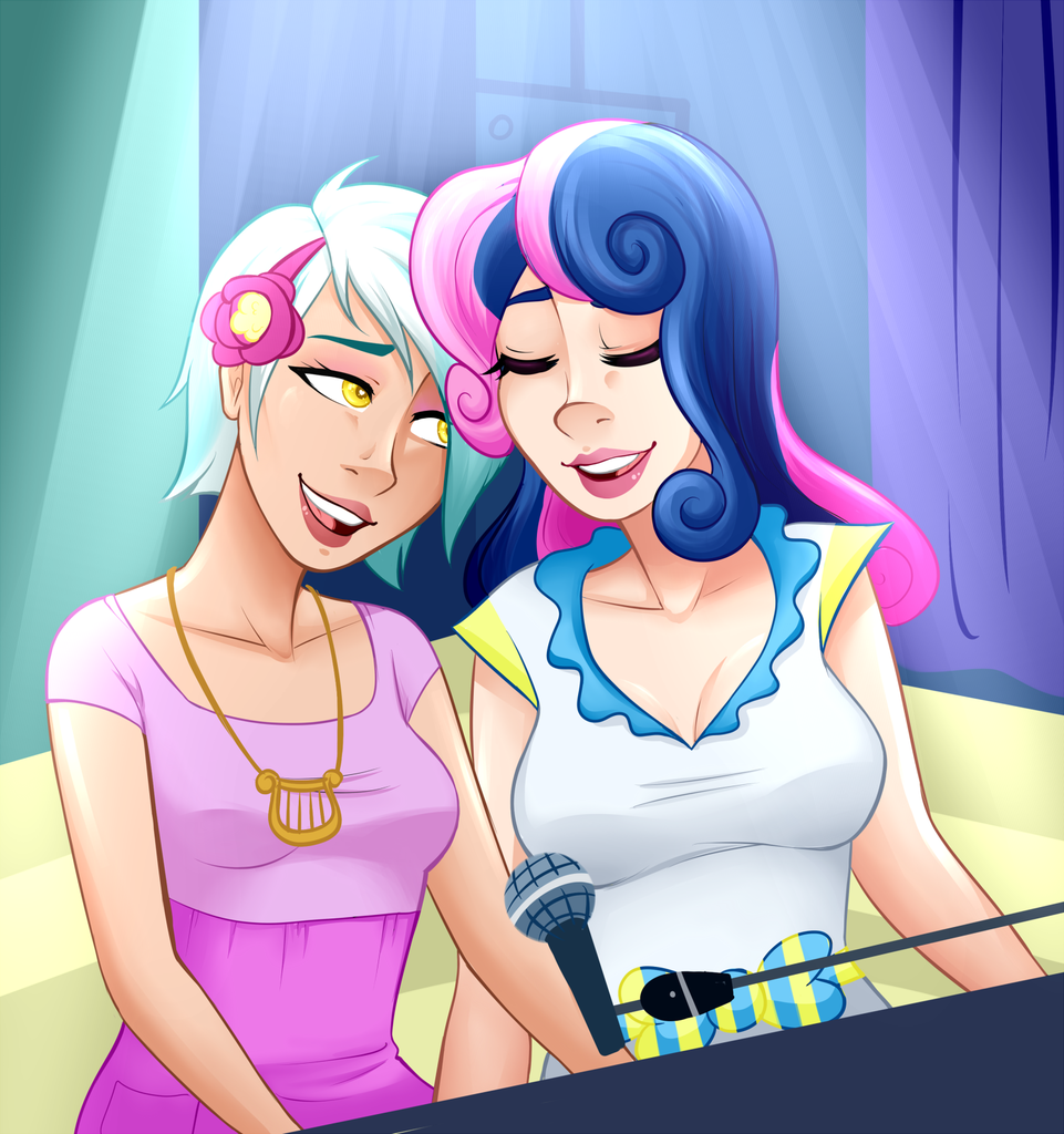 #1026210 - safe, artist:emberfan11, bon bon, lyra heartstrings, sweetie ...