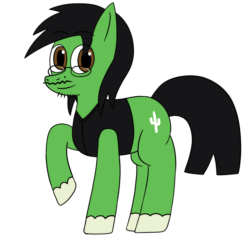 #1030006 - safe, artist:b-cacto, oc, oc only, oc:cactus needles, beard ...