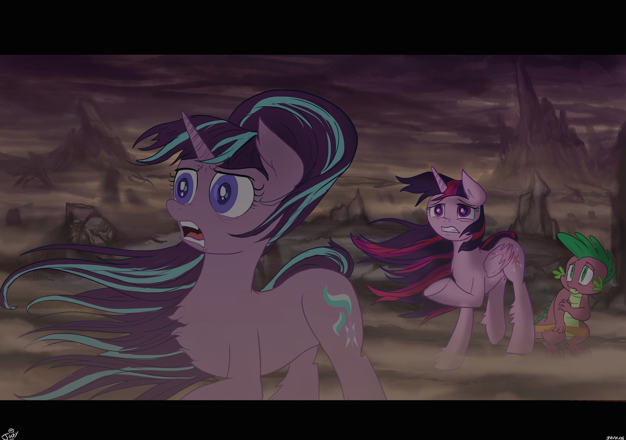 #1033471 - safe, artist:jowyb, spike, starlight glimmer, twilight ...