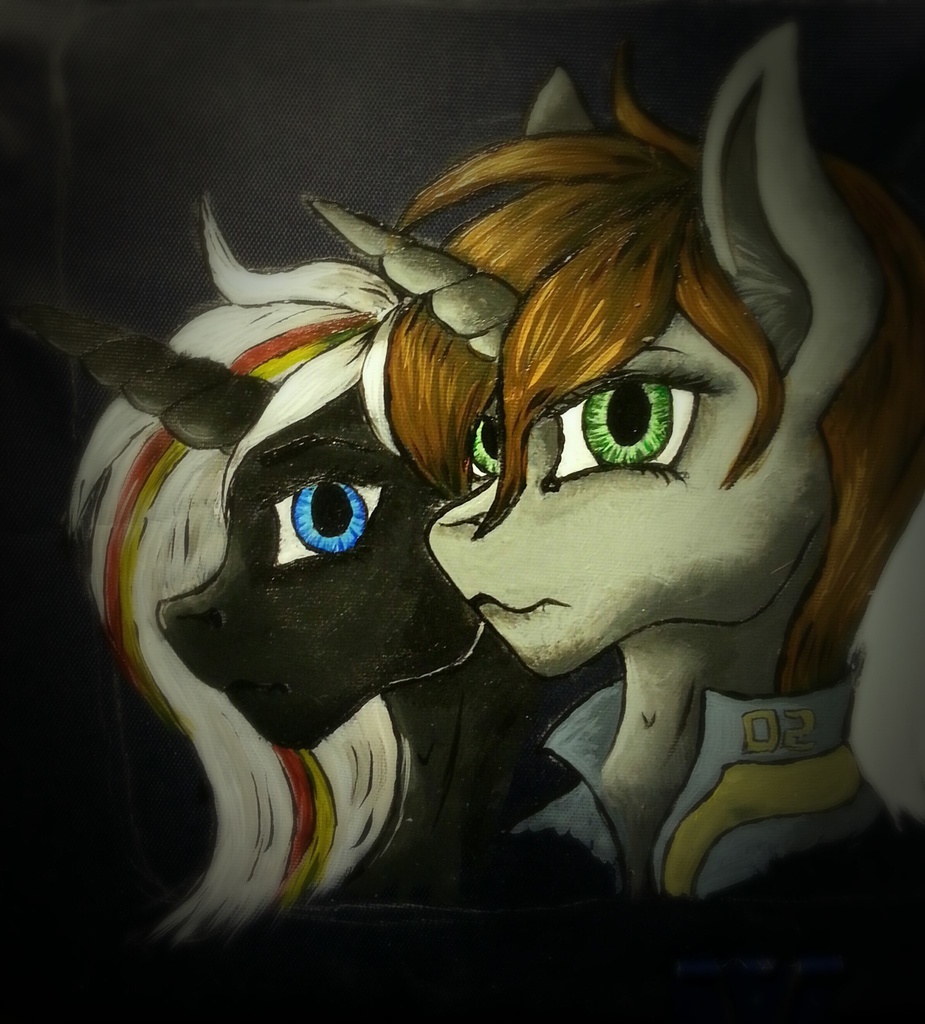 #1015853 - safe, artist:stirren, oc, oc only, oc:littlepip, oc:velvet ...