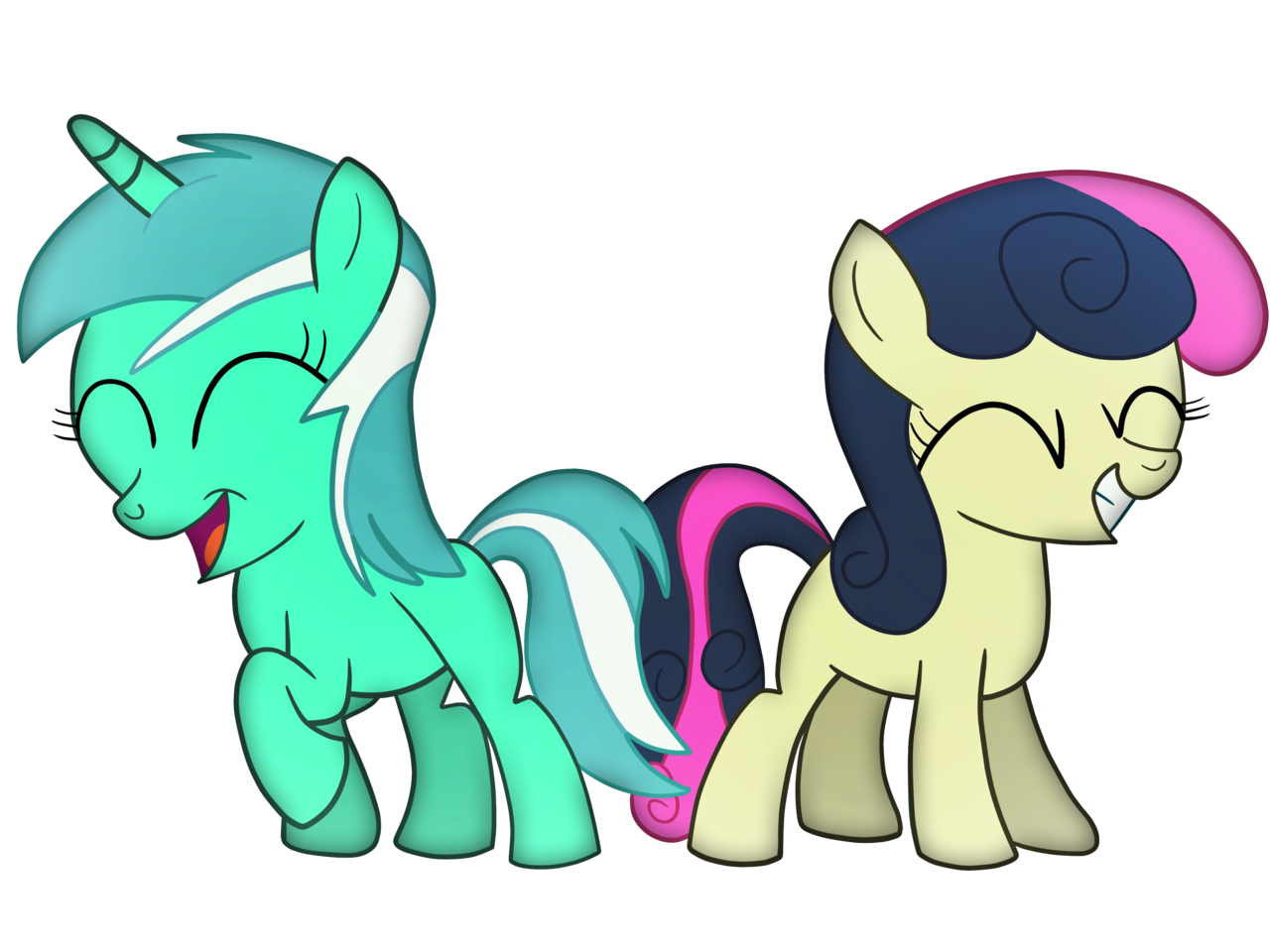 #1043831 - safe, artist:ocredan, bon bon, lyra heartstrings, sweetie ...