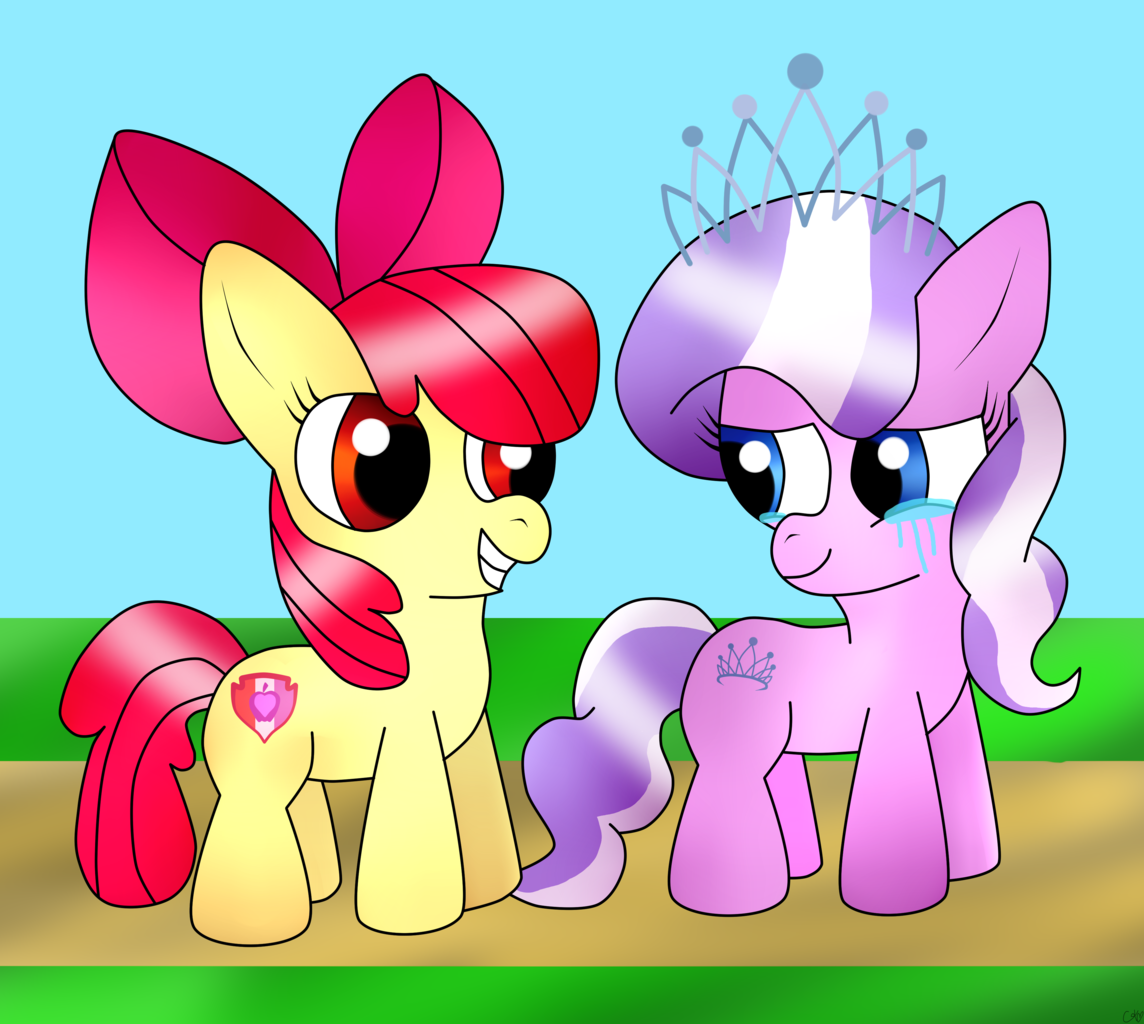 #1044610 - safe, artist:katiekane822, apple bloom, diamond tiara ...