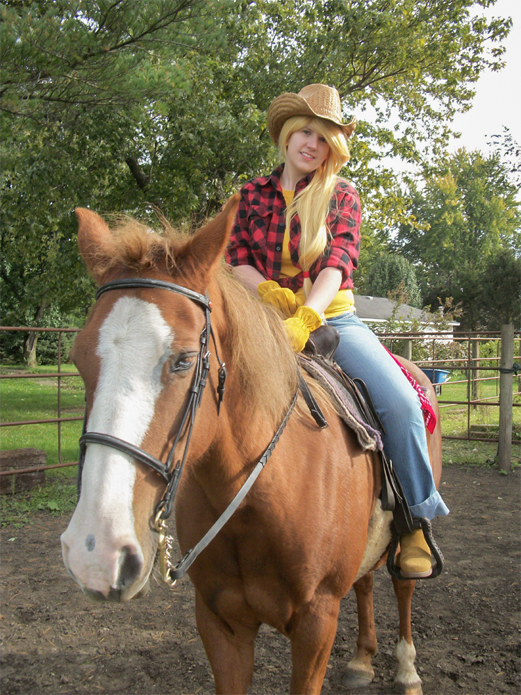 #1035522 - safe, artist:prettykitty, applejack, horse, human, g4 ...