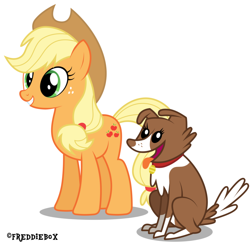 #1048312 - safe, artist:brony-works, applejack, winona - Derpibooru