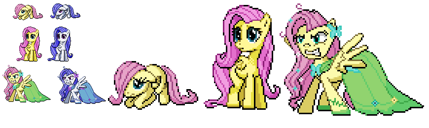 #1049281 - safe, artist:dmn666, fluttershy, g4, clothes, dress, female ...