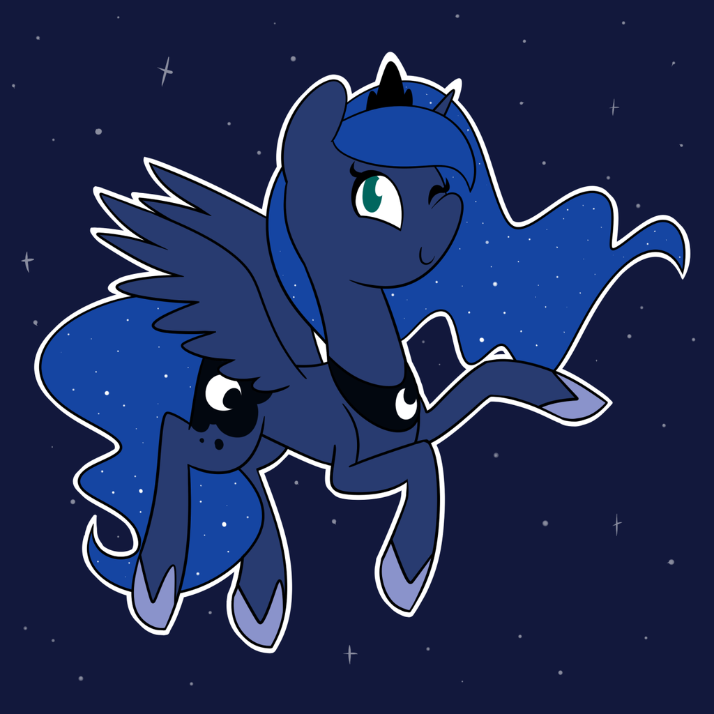 #1050278 - safe, artist:estrill, princess luna, female, night, solo ...